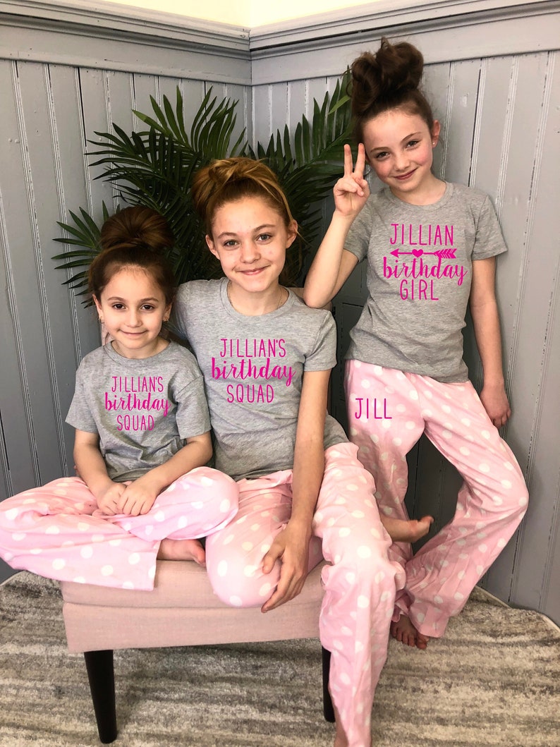 Tween Birthday Shirt Sleepover Squad Teen Bday Shirt Etsy