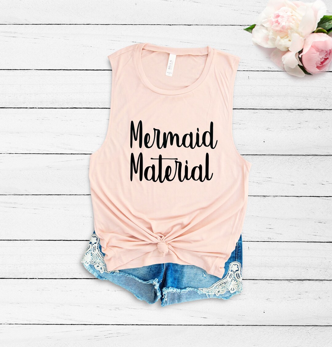 Mermaid Tank, Cute Women's Tank, Cute Women's Tee, Mermaid Tee, Beach ...