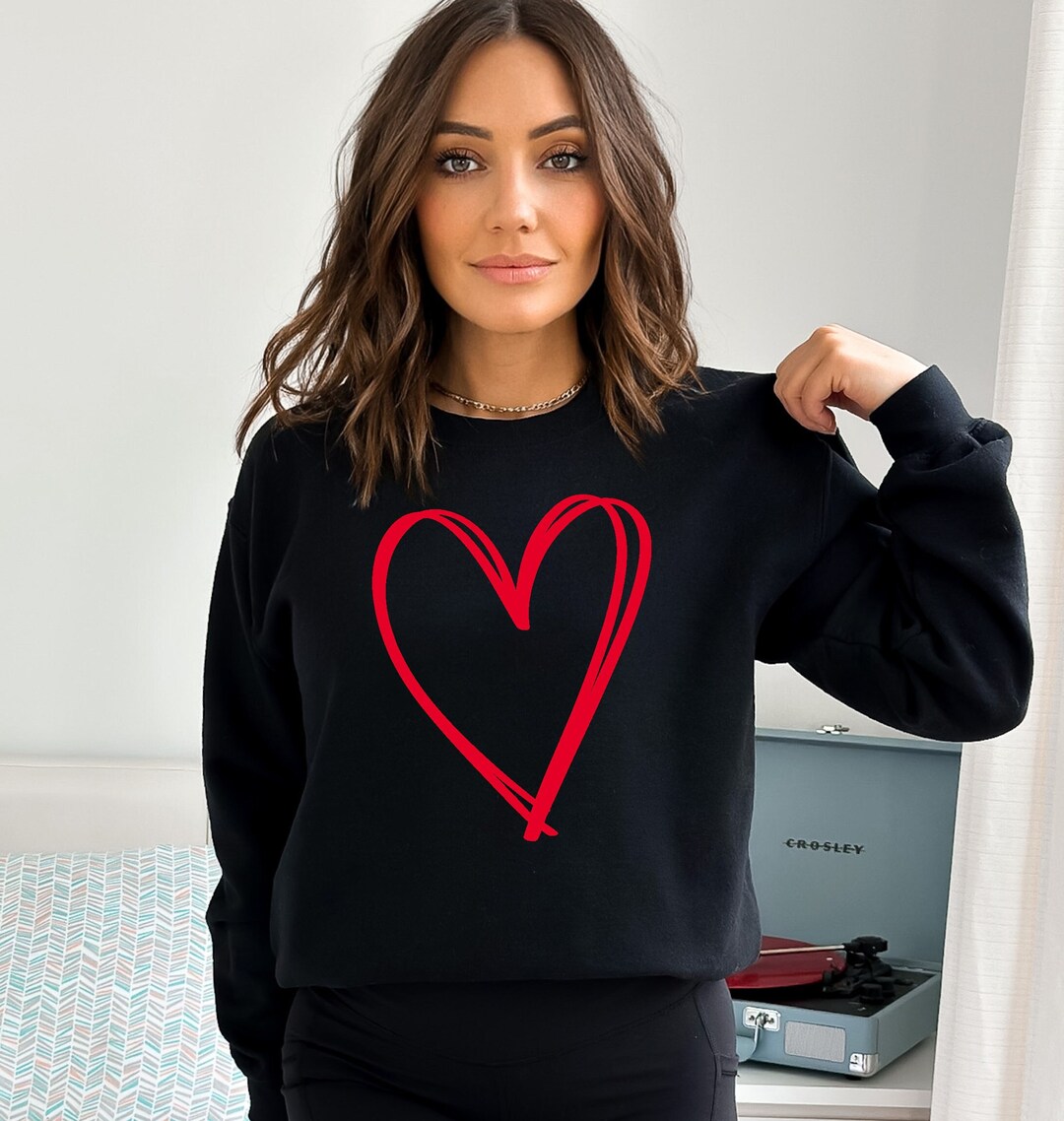 Embossed Valentines Day Sweatshirt, Womens Valentines Day Sweater ...