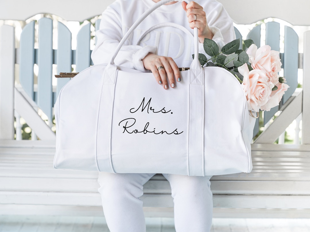 Personalized Bridal Weekender Bag, Engagement Gift, Large Bride Tote ...