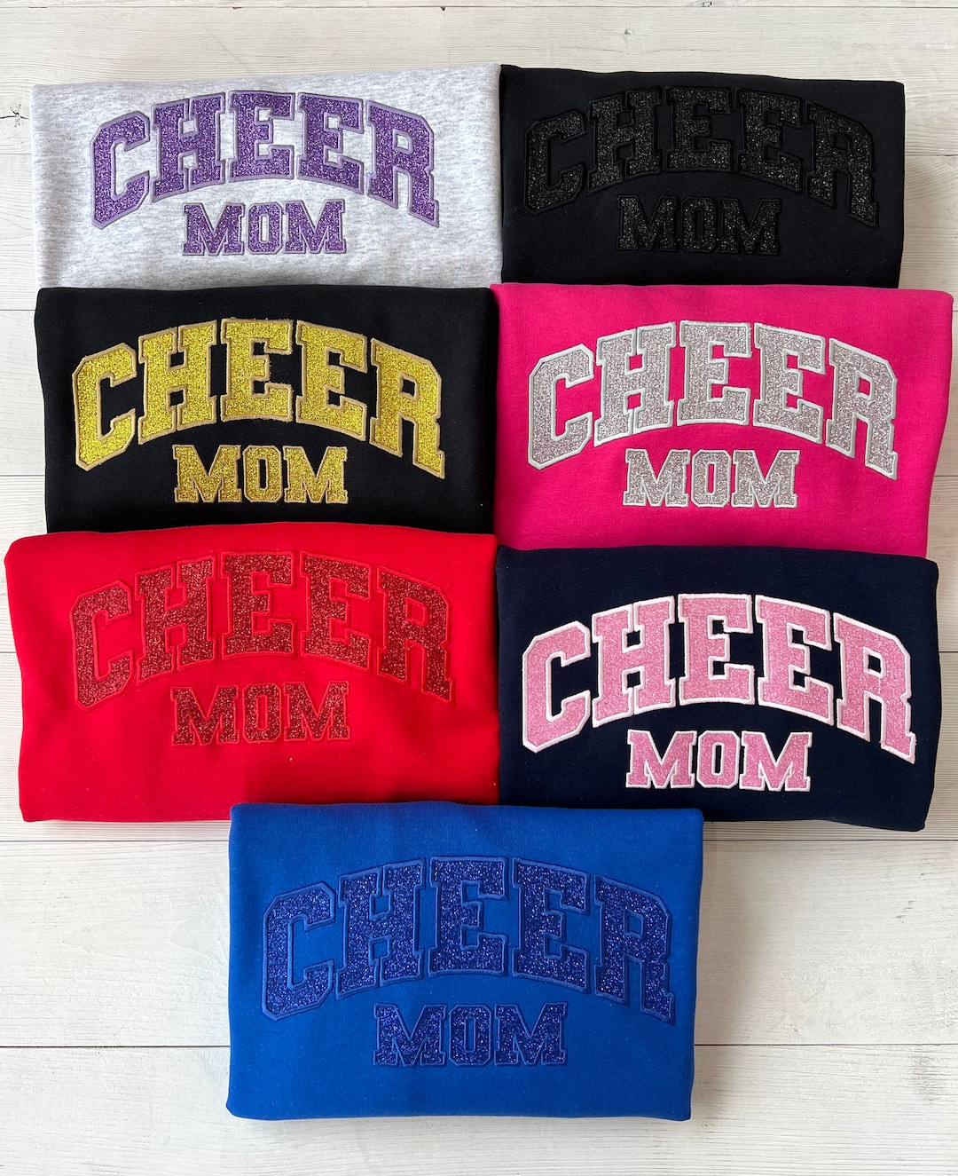 Glitter Cheer Mom Sweatshirt, Cheer Mama Sweater, Embroidered Cheer Mom ...