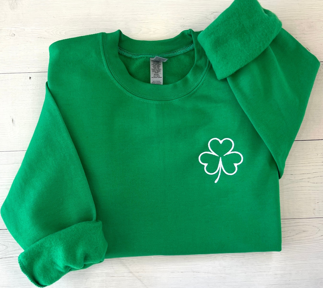 Shamrock Embroidered Sweatshirt, Women's St. Patrick's Day Sweatshirt ...