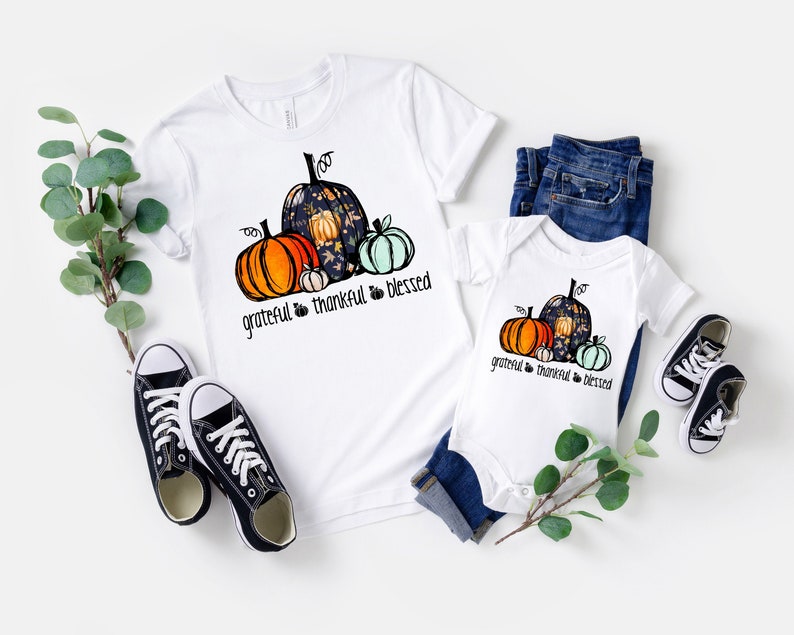 Mommy and Me Fall Shirts Cute Fall Shirts Thankful and | Etsy