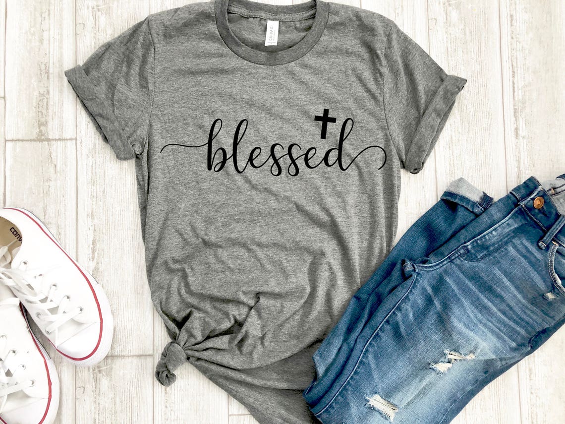Womens Blessed Shirt Blessed Tshirt Cross Tee Womens | Etsy