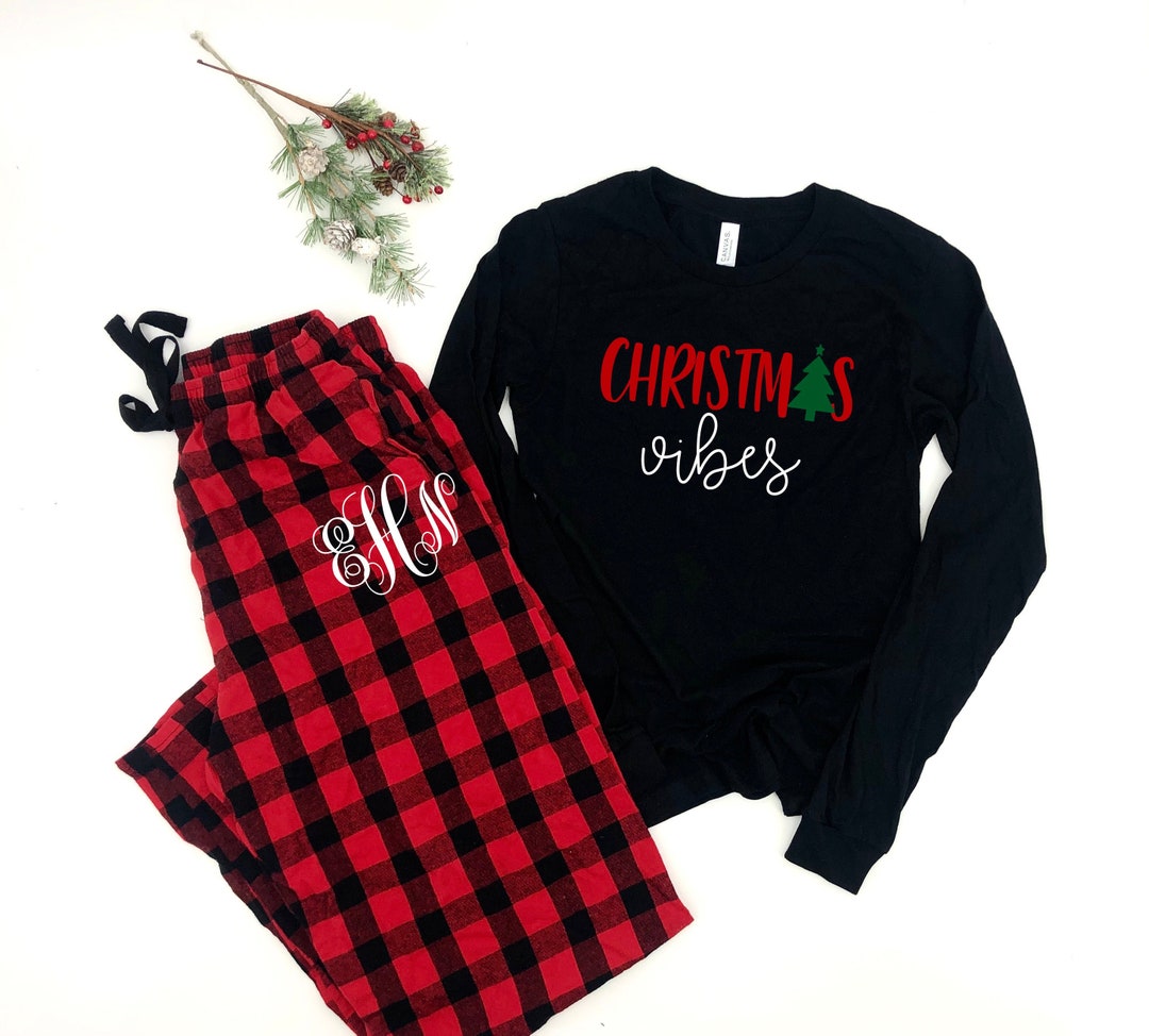 Christmas Buffalo Plaid Pajamas, Womens Christmas Pajamas, Christmas ...
