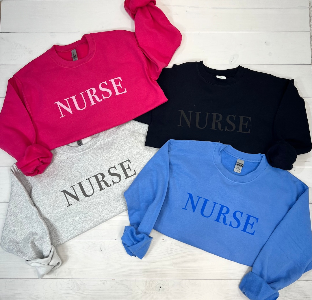 Embossed Nurse Sweatshirt, Nurse Sweatshirt, Nurse Appreciation, Gift ...