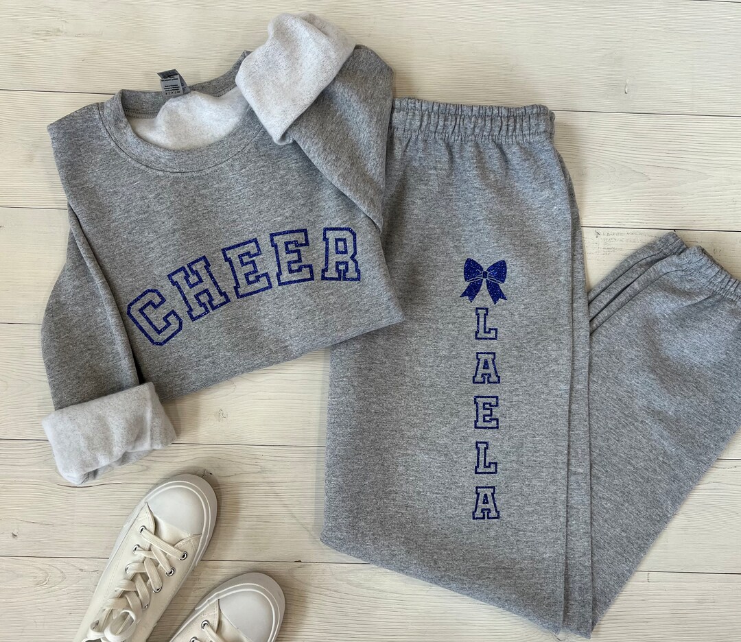 Glitter Cheer Sweatshirt, Custom Cheer Set, Personalized Cheer ...