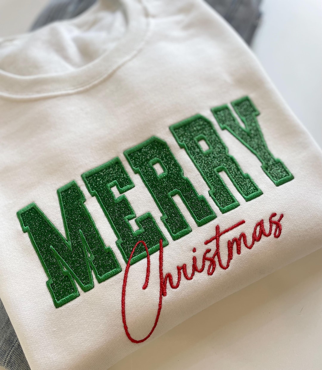 Womens Sweatshirt Embroidered, Christmas Shirt, Christmas Eve Outfit ...