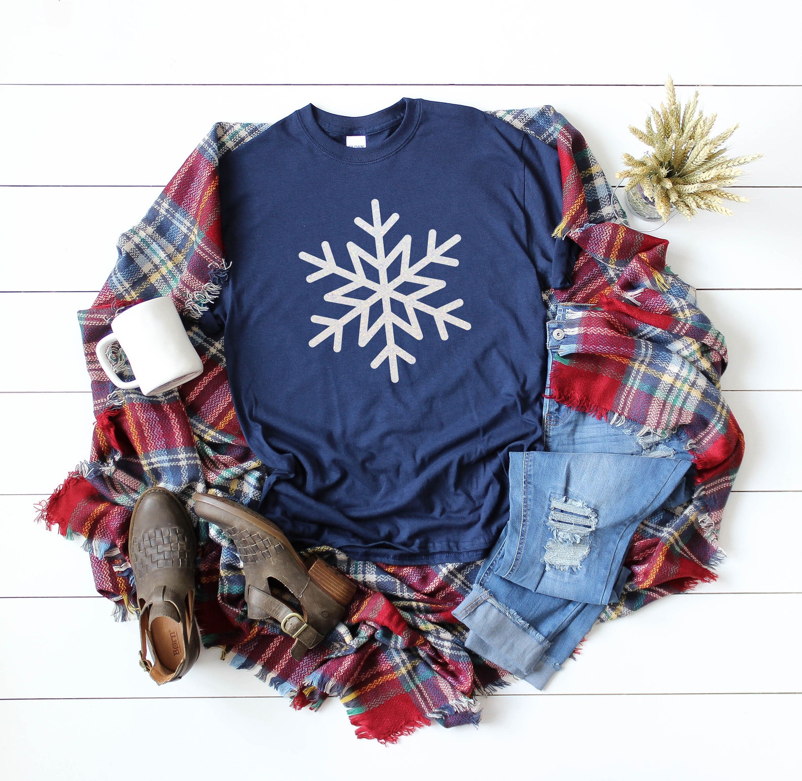 Snowflake Shirt, Glitter Christmas Shirt,womens Christmas Shirt ...