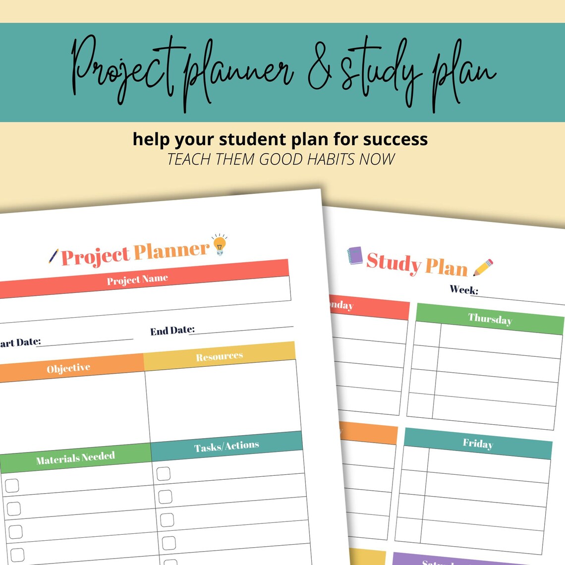 Kids Back to School Printable Planner - Digital Download - Elementary ...