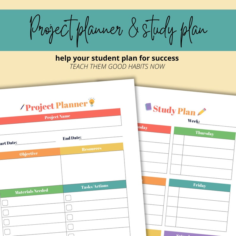 Kids Back to School Printable Planner - Digital Download - Elementary ...
