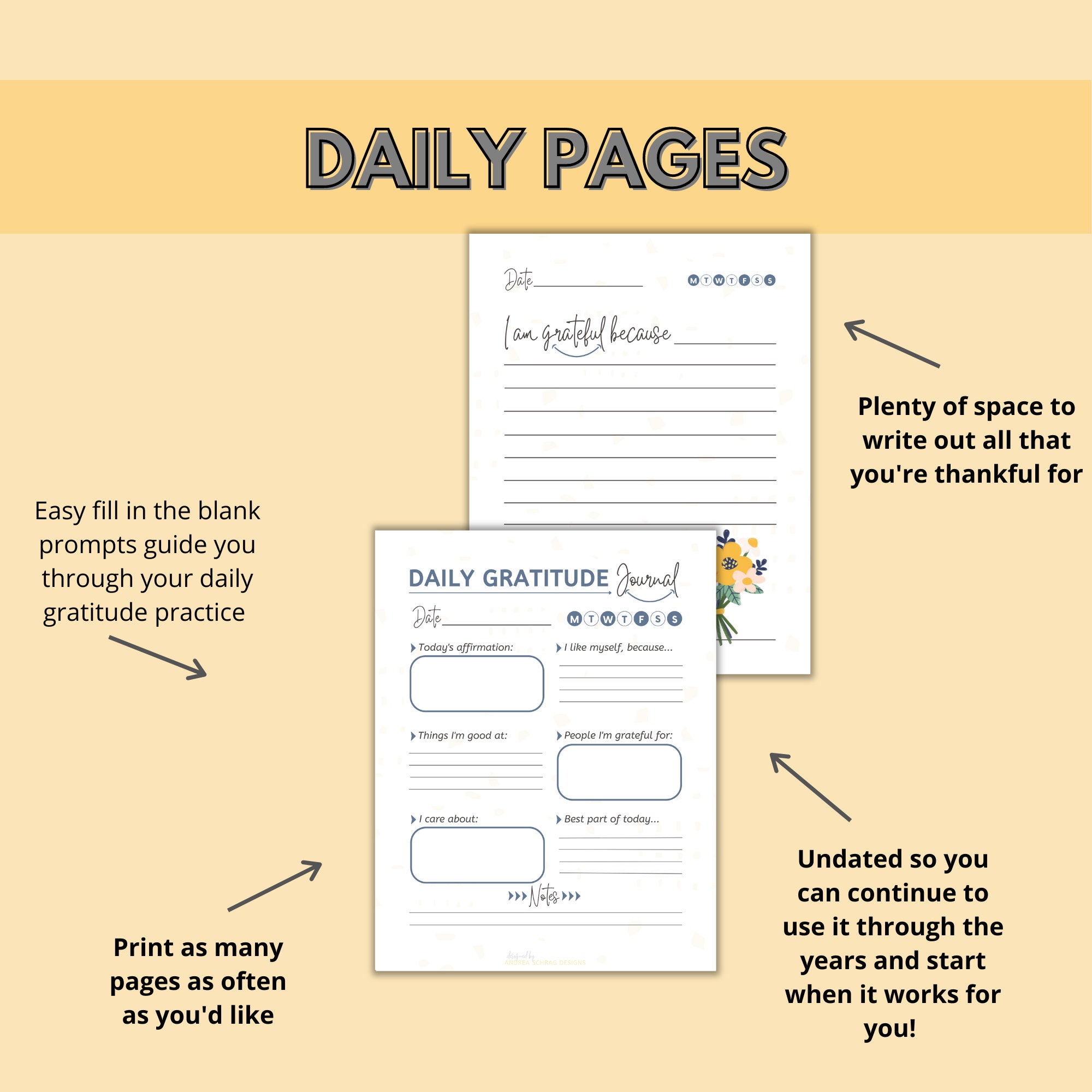 Gratitude Journal Printable - Digital Download - Christian Bible Verses ...