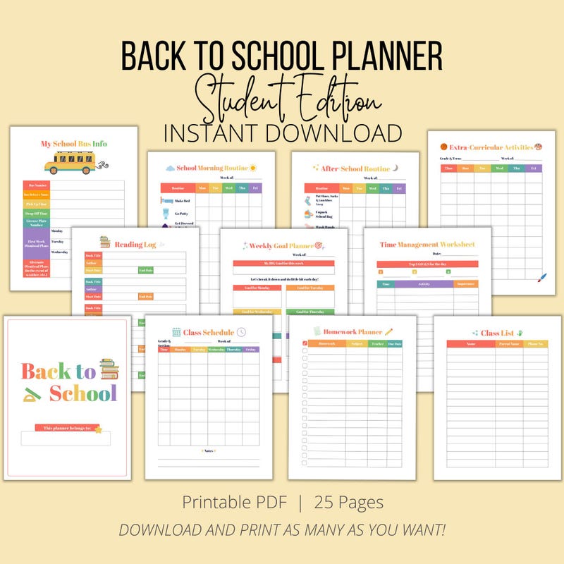 Student Planner - Etsy