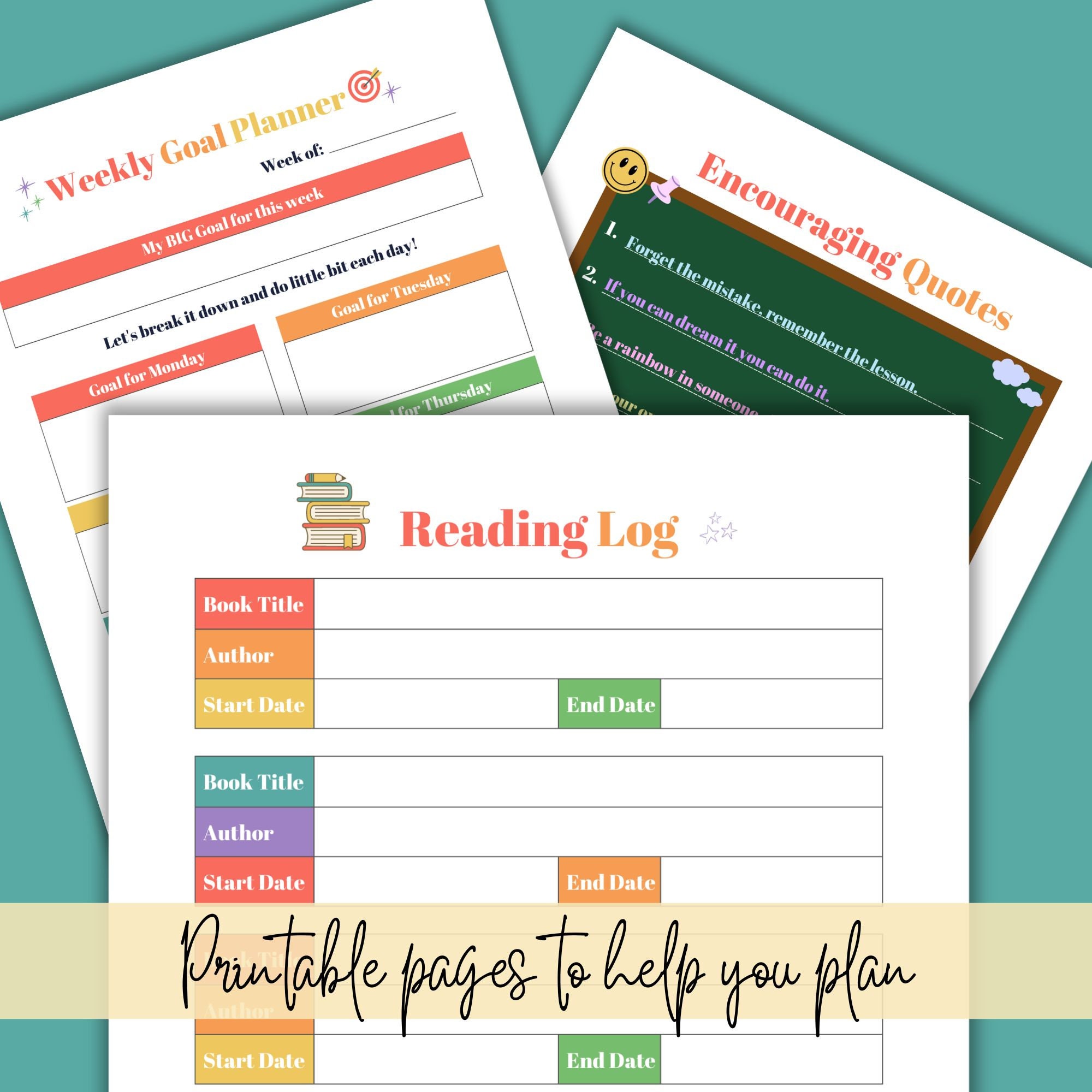 Kids Back to School Printable Planner - Digital Download - Elementary ...