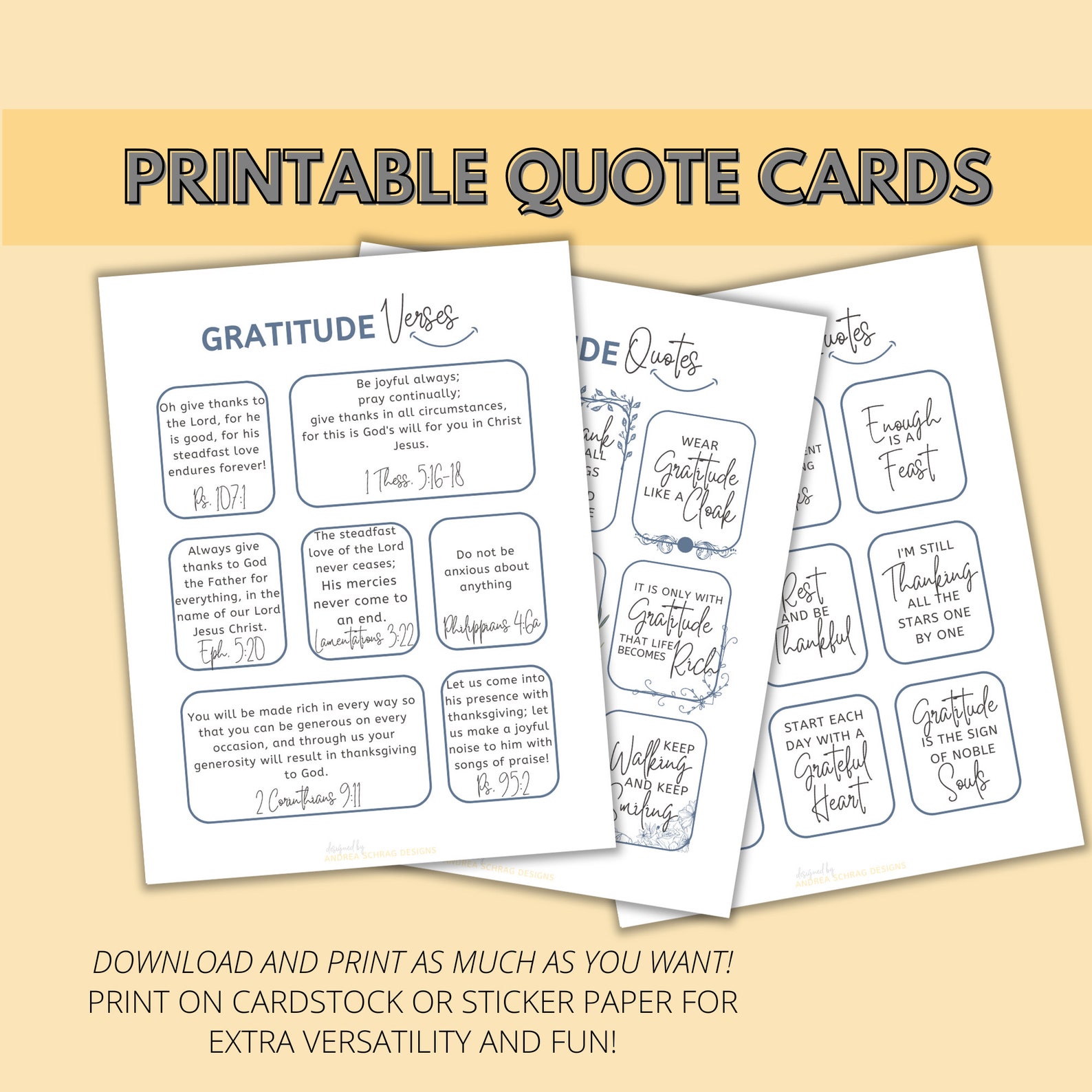 Gratitude Journal Printable - Digital Download - Christian Bible Verses ...