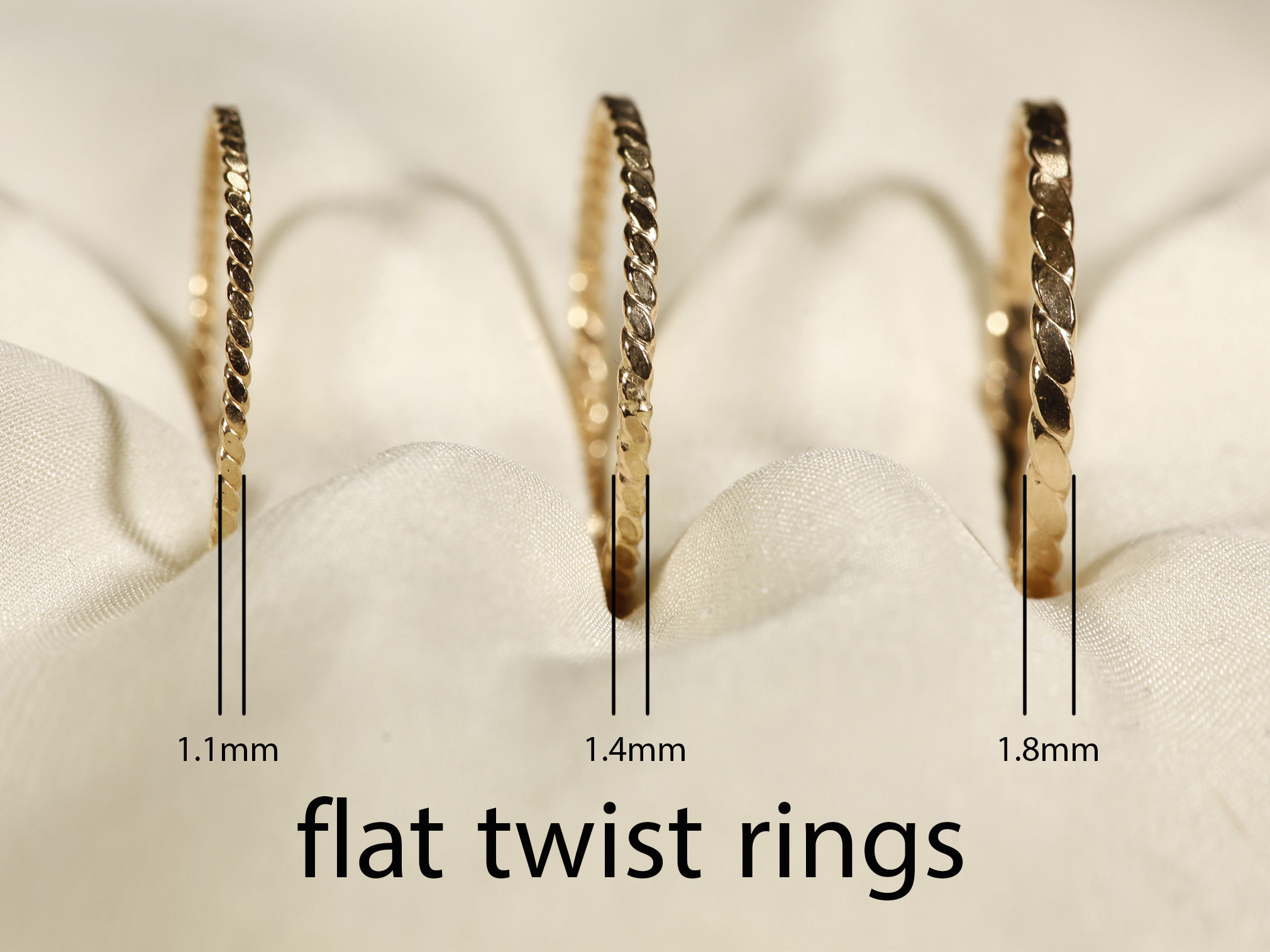 14K Gold Filled Twist Wire Stacking Rings (0.8-1.8mm) - Etsy