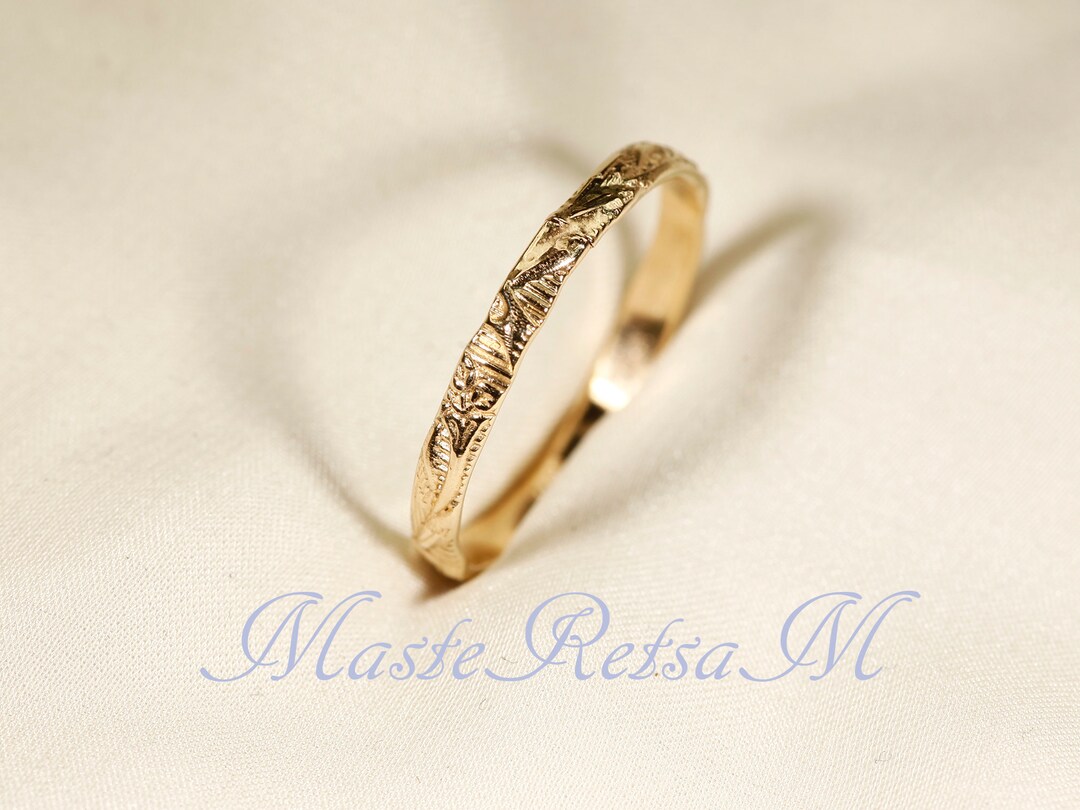 600123 14K Yellow SOLID Gold Ring, Pattern Ring, Width--2.3mm - Etsy