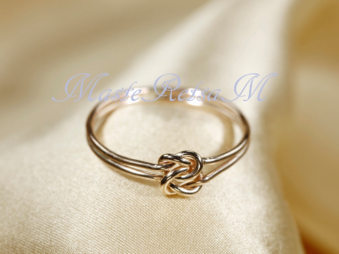 Rxr-b Knot-handmade 14K Yellow Gold Filled Double Knot Ring - Etsy