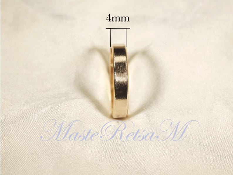 Handmade 4mm Width 14k Gold Filled Smooth Band Ring, Classic Cigar Band ...