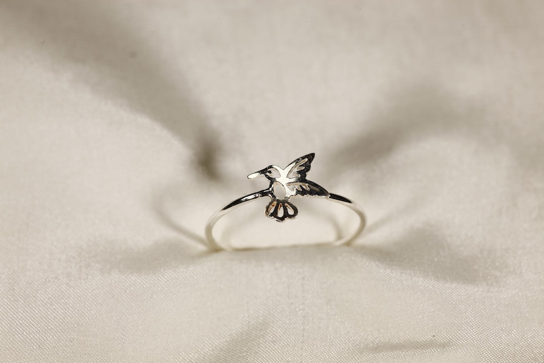 Sterling Silver Hummingbird Ring - Nature Inspired Jewelry - Etsy