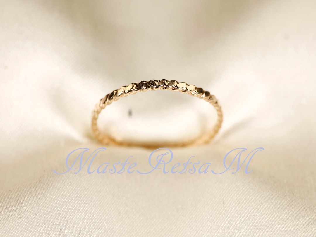 Twist 4 Yellow Gold Filled FLAT Twist Wire Ring, Rose Gold Filled ...