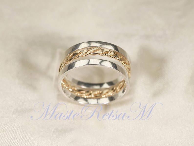 Handmade Sterling Silver and 14K Gold Filled Stackable Ring Set-p - Etsy