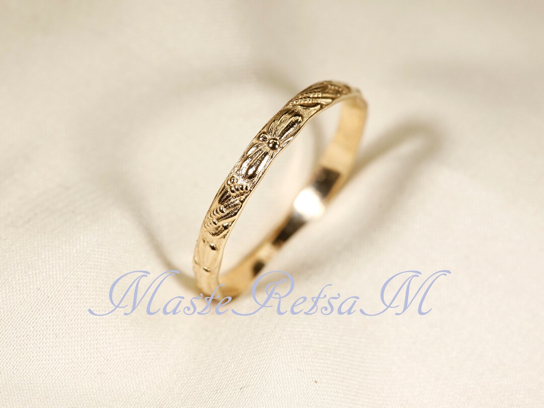 600101 14K Yellow SOLID Gold Ring, Pattern Ring, 600101 Ring Width--2 ...