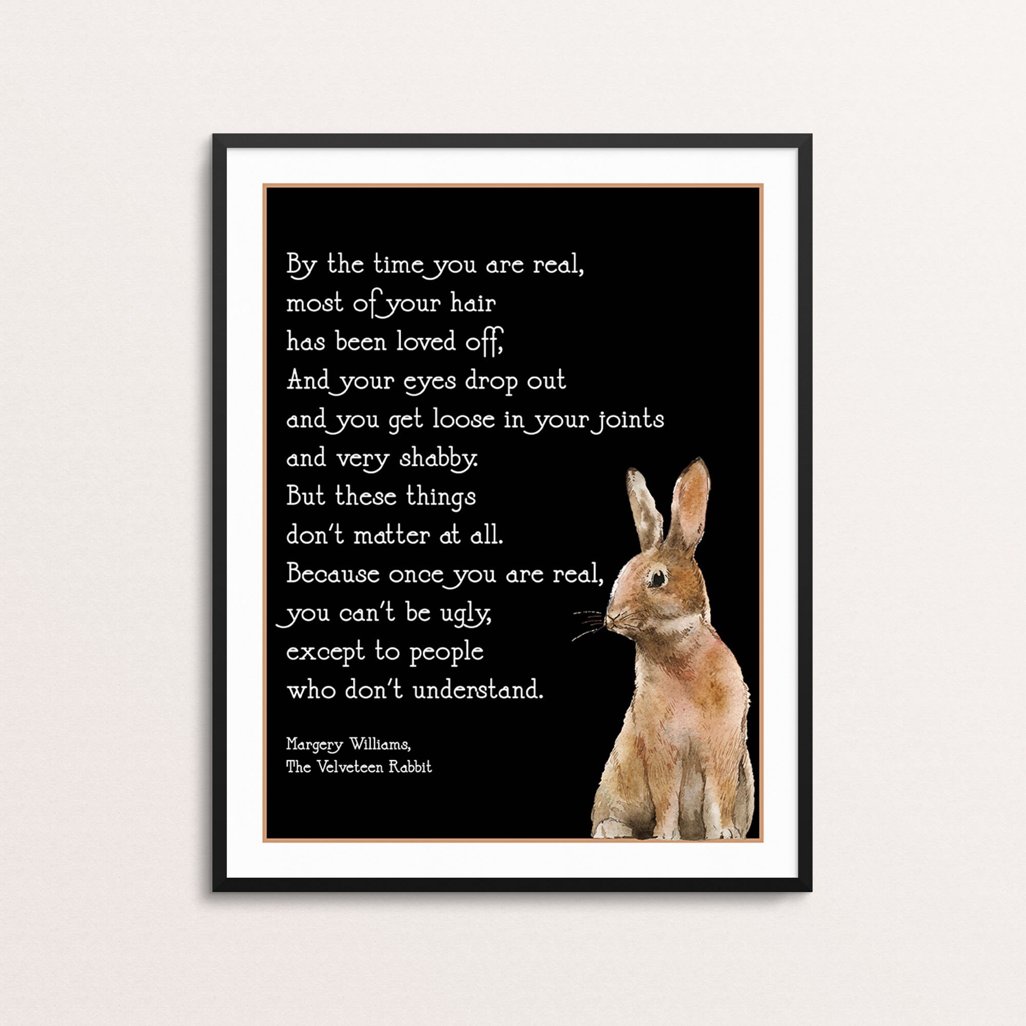 Velveteen Rabbit Quote Print Kids Room Wall Decor Nursery Decor Art ...