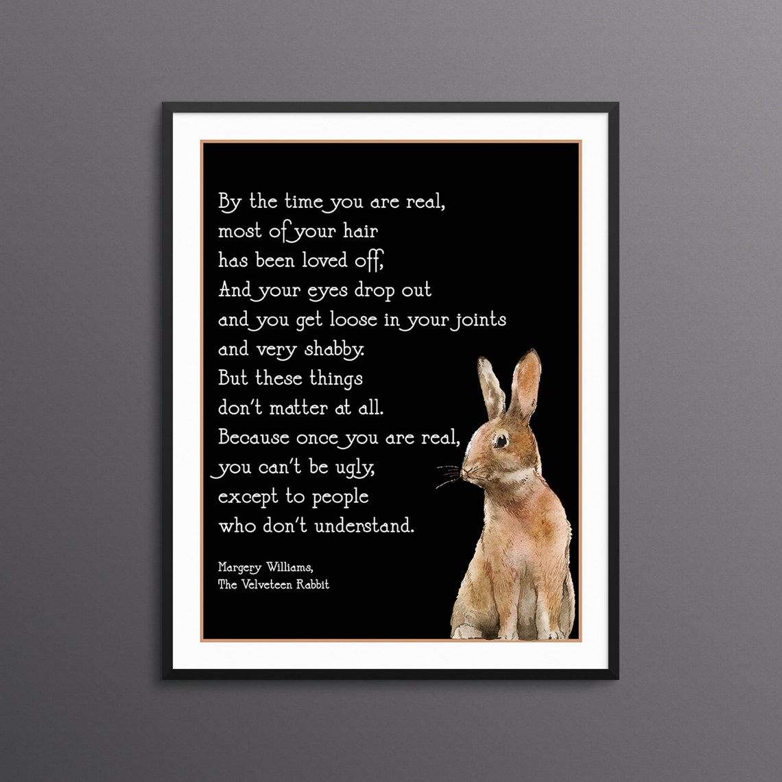 Velveteen Rabbit Quote Print Kids Room Wall Decor Nursery Decor Art ...