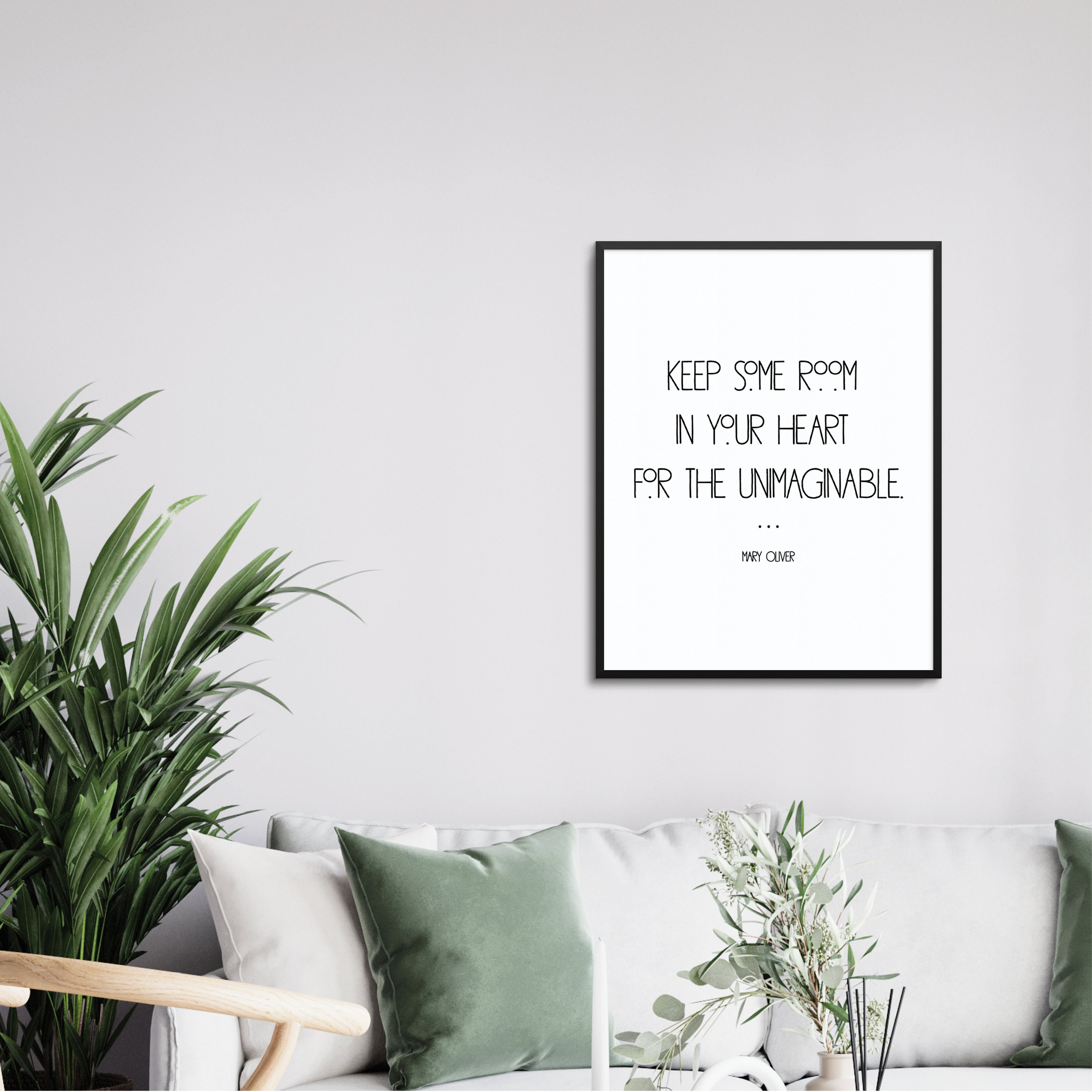 Mary Oliver Quote Print Keep Some Room in Your Heart Wall Art Office Decor Motivational Print ...