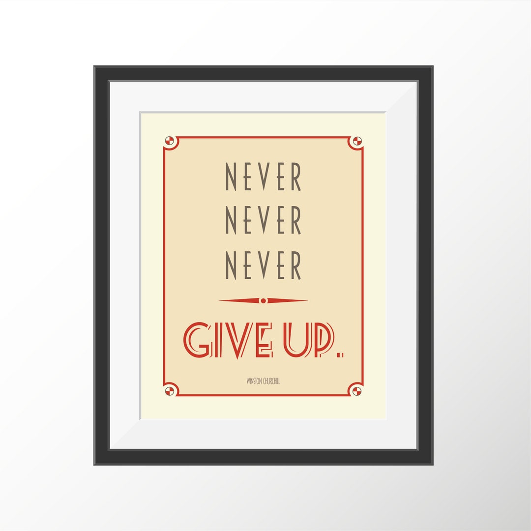Winston Churchill Quote World War 2 Quote Motivational Print WW2 Wall ...