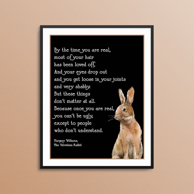 Velveteen Rabbit Quote Print Kids Room Wall Decor Nursery Decor Art ...