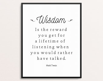 Mark Twain Motivational Poster Print Typography Classroom - Etsy