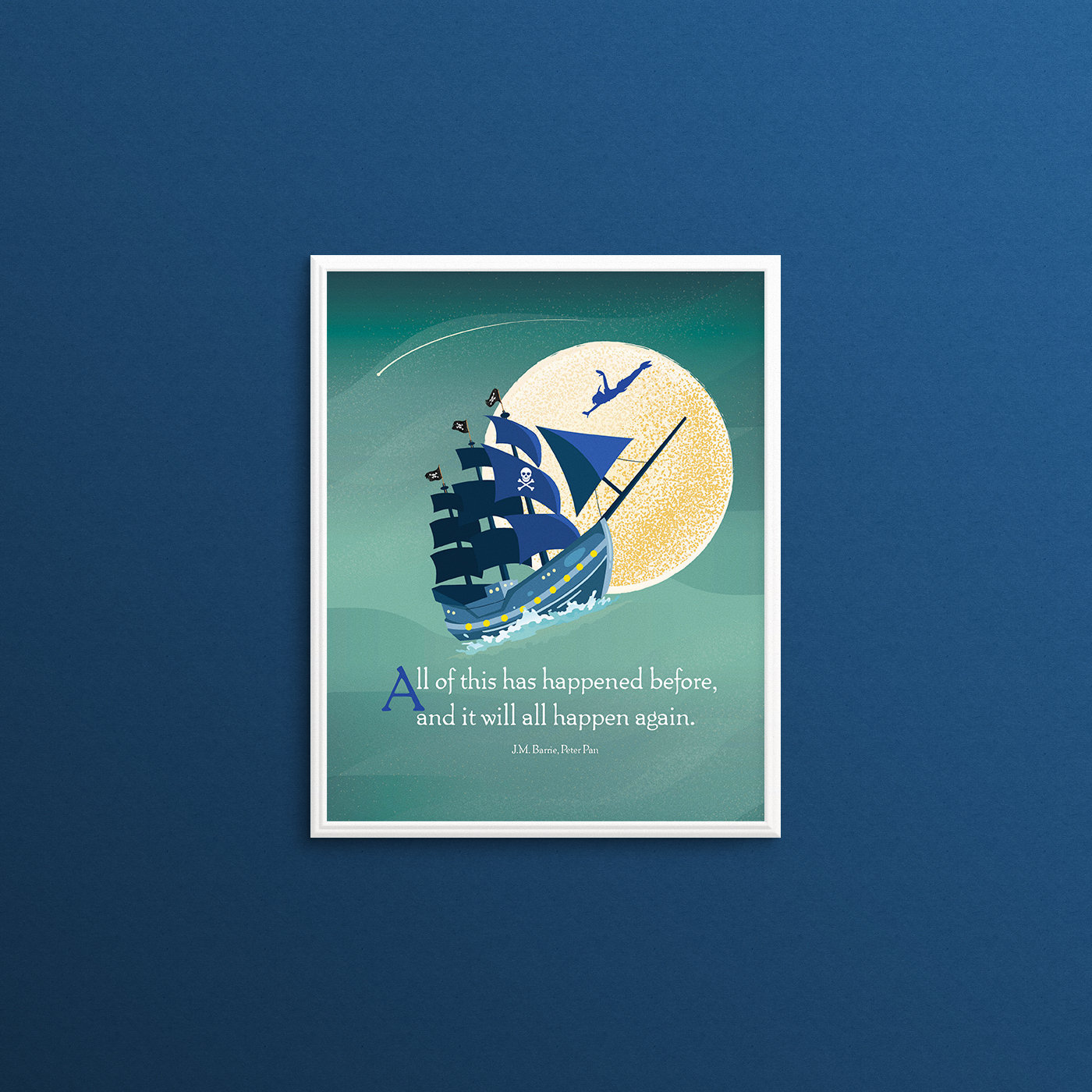 Peter Pan Art Quote Print Neverland Kids Wall Art Kids Room Nursery Art ...