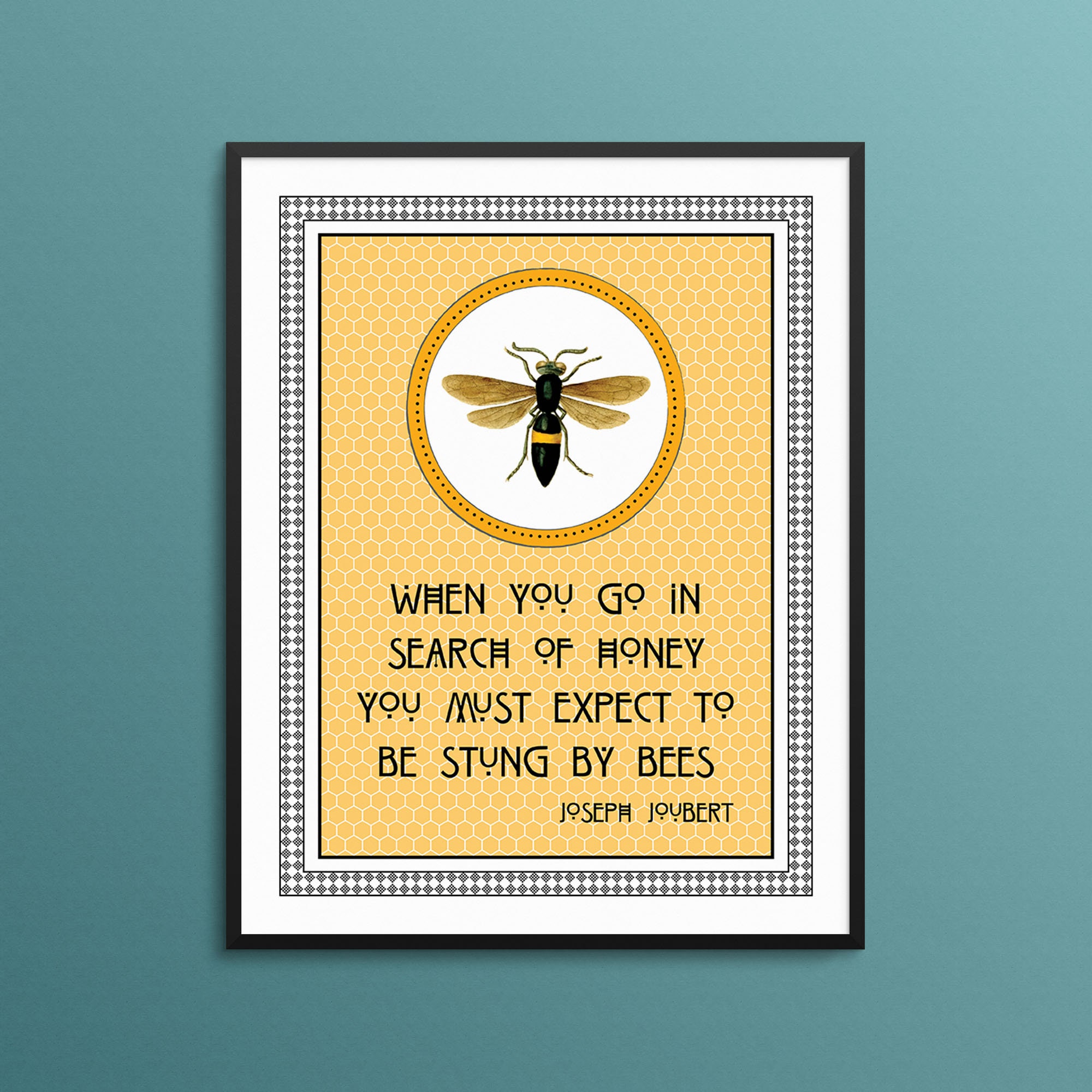 Bumble Bee Art Honey Bee Print Wall Art Bumble Bee Quote Print Gardener ...