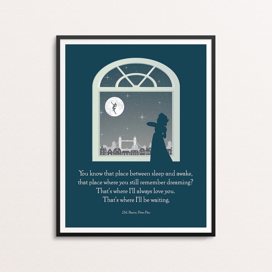 Peter Pan Art Quote Print | Neverland Kids Wall Art | Kids Room Nursery ...