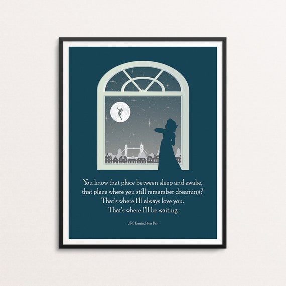 Peter Pan Art Quote Print Neverland Kids Wall Art Kids - Etsy