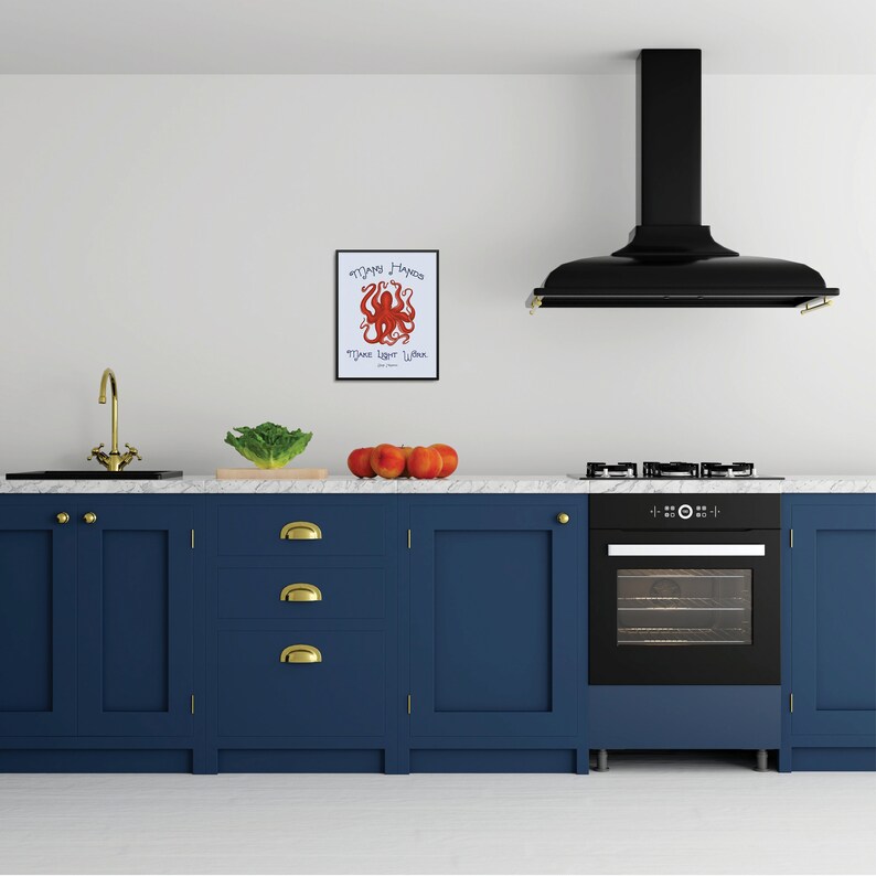 Octopus Art Many Hands Make Like Work Quote Wall Art - Etsy