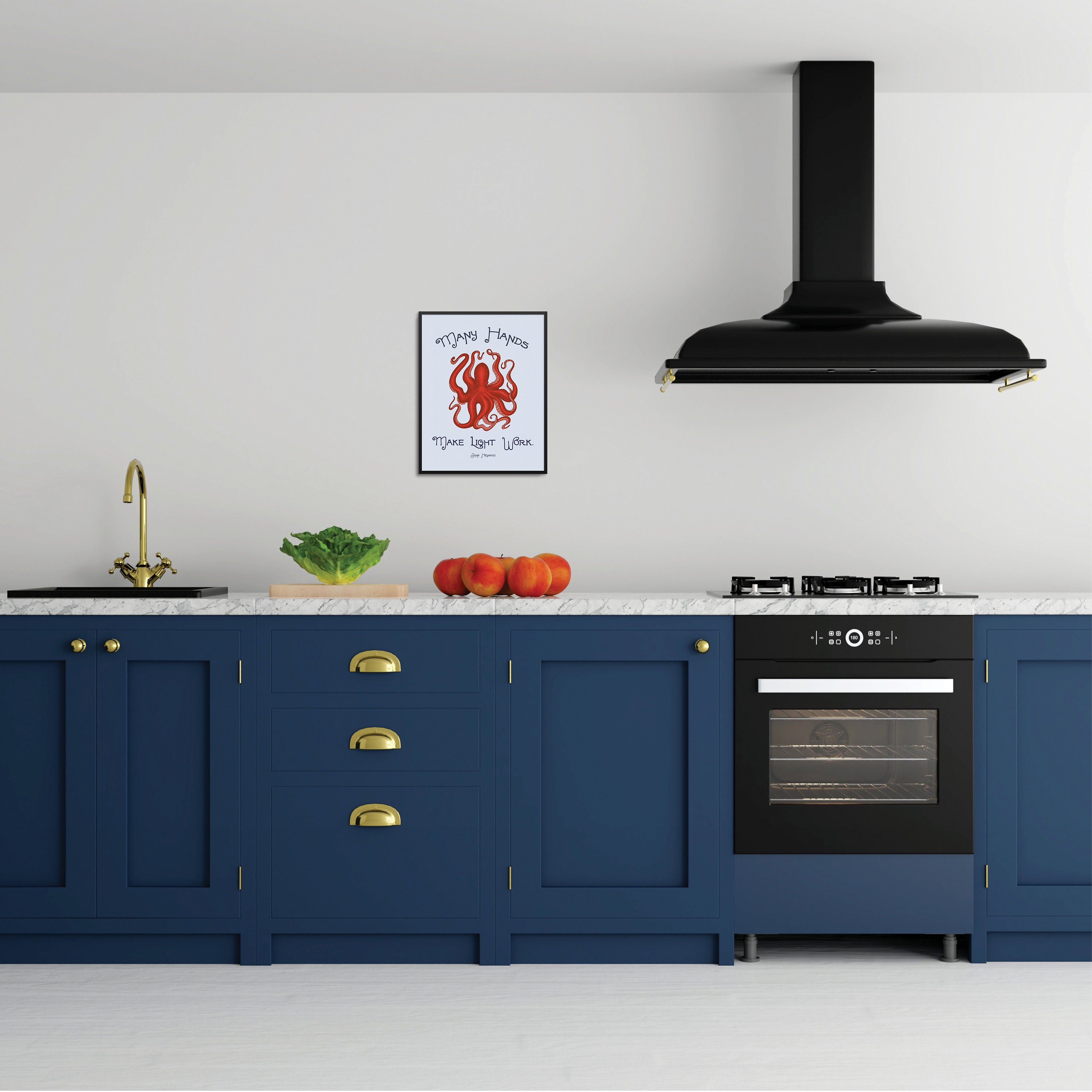 Octopus Art Many Hands Make Like Work Quote Wall Art - Etsy