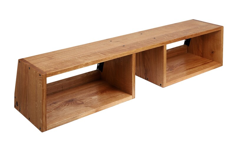 Studio double slanted desktop rack 19 solid Oak wood for | Etsy