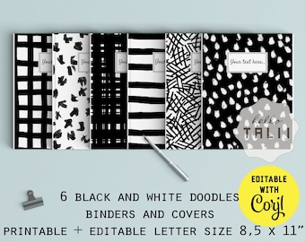 Printable Binder Covers With Matching Backings and Spine - Etsy