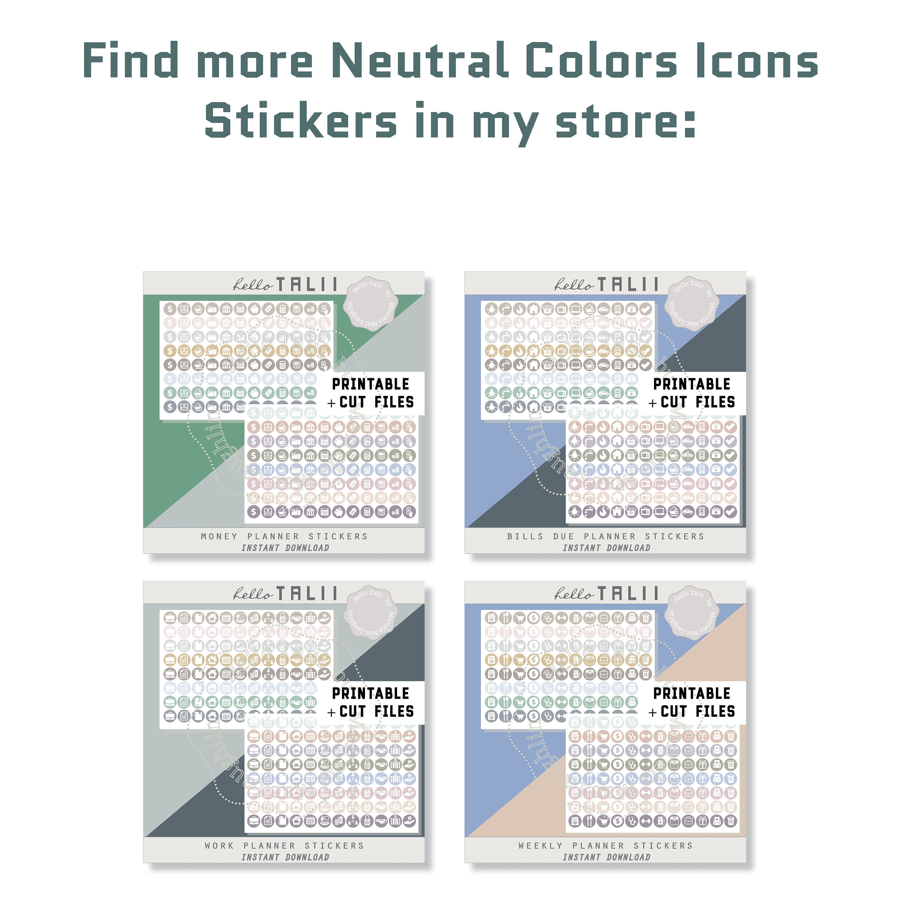 MONEY NEUTRAL COLORS Planner Stickers Neutral and Pastel Dots Printable ...