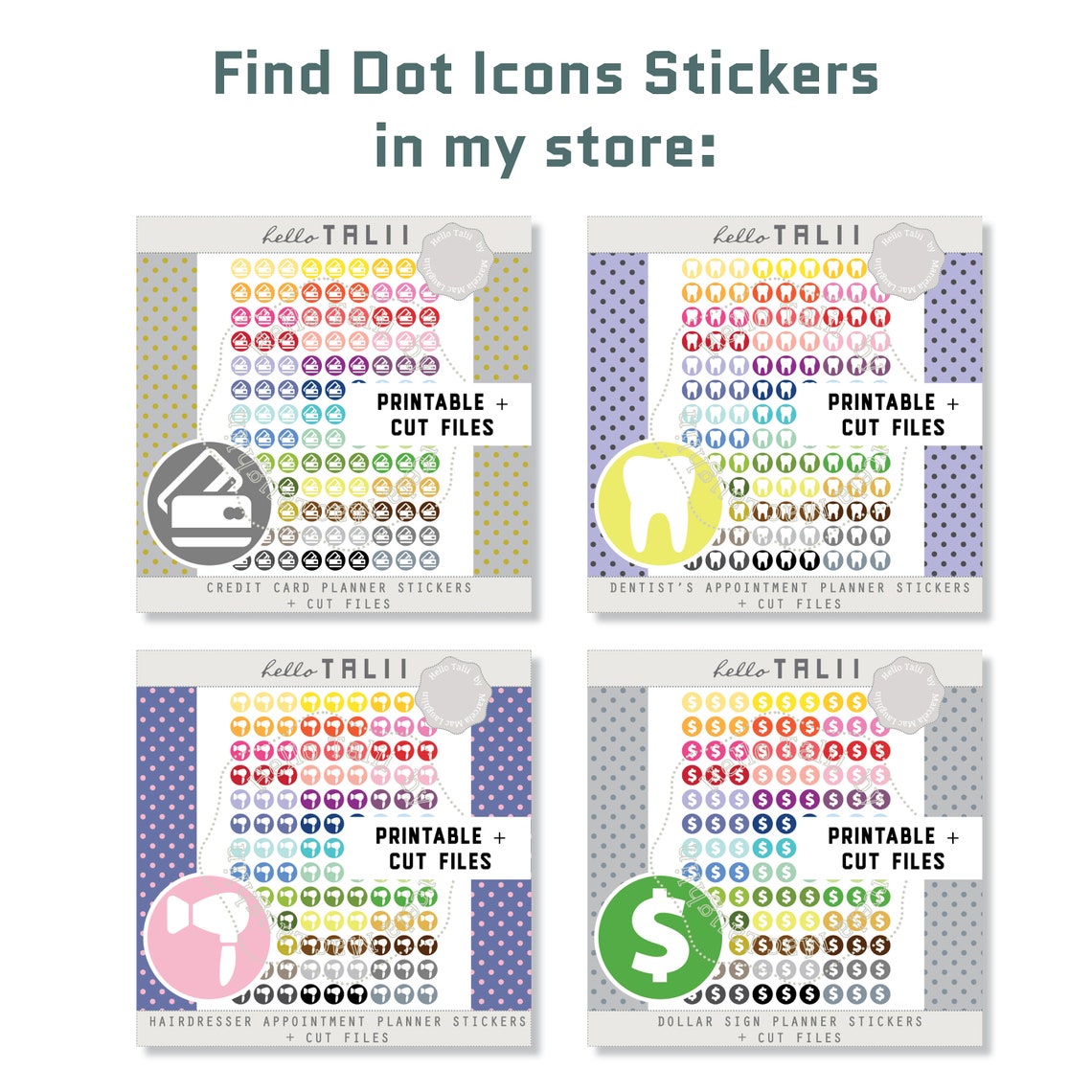 DOTS Stickers 100 Bright Rainbow Circles Printable Stickers - Etsy
