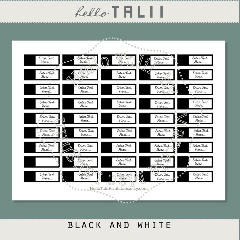 QUARTER BOX BLANK Labels Printable Editable Quarter Box - Etsy