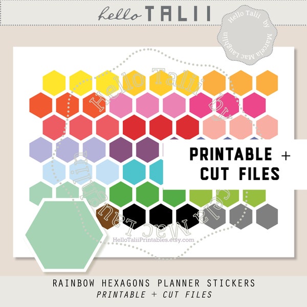 Hexagon Stickers - Etsy