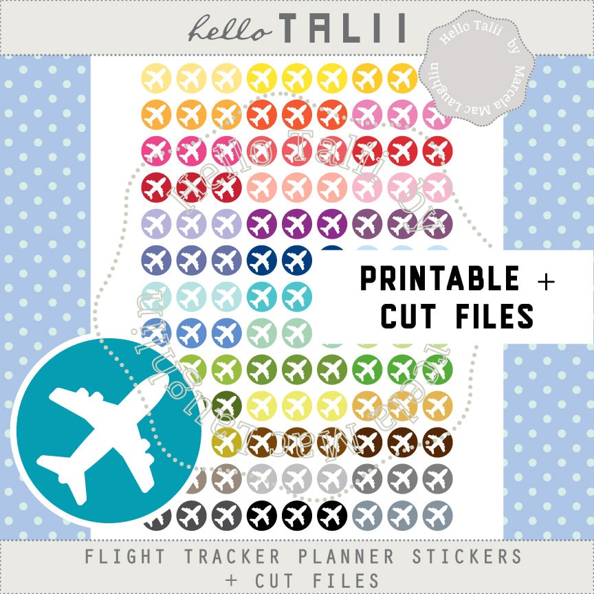 FLIGHT Stickers Flight Tracker Planner Stickers Printable - Etsy