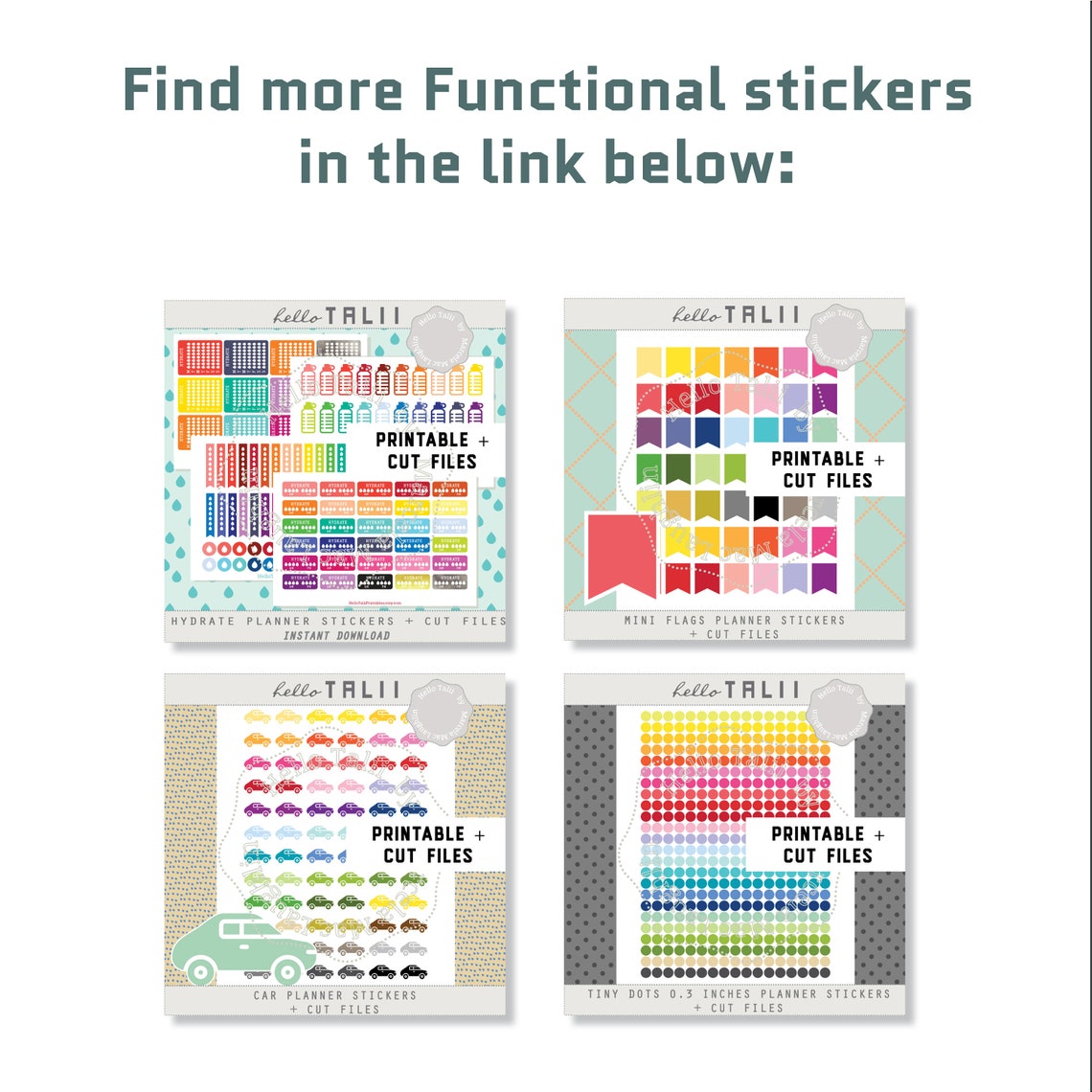 SHOPPING CART Planner Stickers Printable+ Cut Files for Silhouette ...
