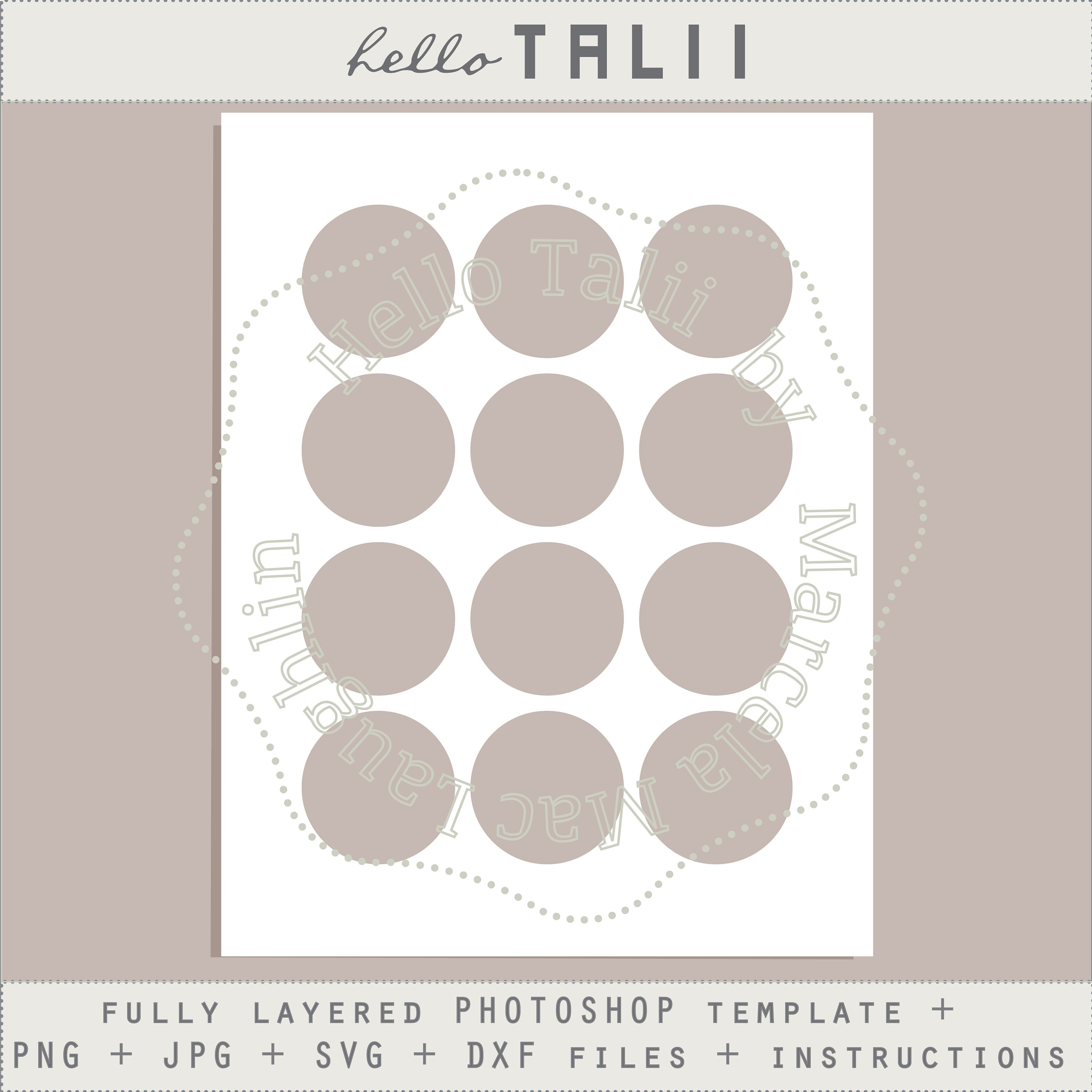 2 Inch Circle Photoshop Collage Template- Digital Collage Sheet Cupcake ...