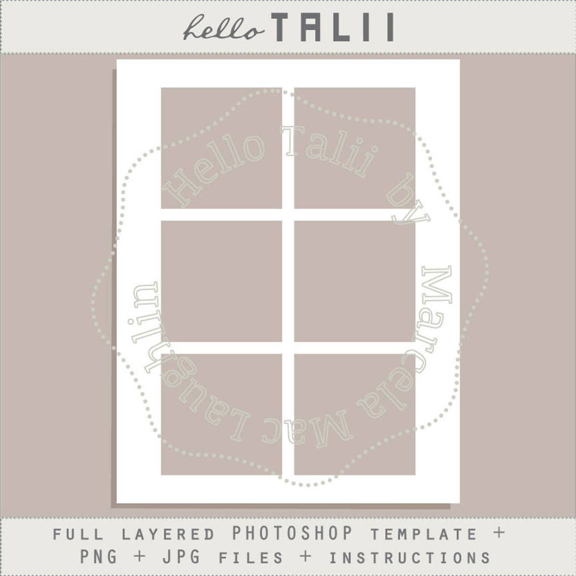 3 Inch Square Photoshop Template- 3x3 Square Inches Collage Sheet ...