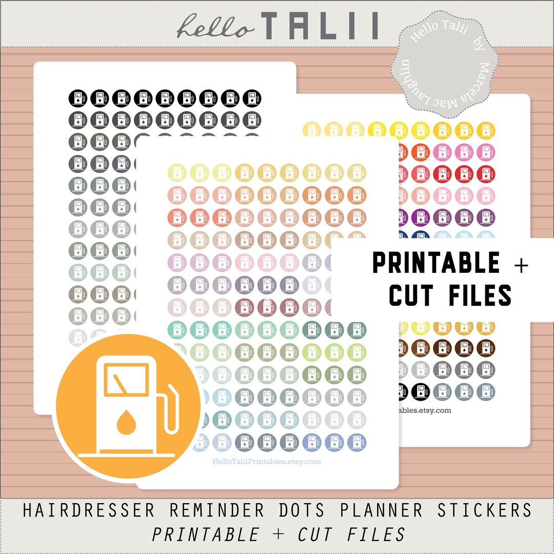 GAS PUMP Stickers- 350+ Gas Pump Icon Planner Stickers + CUT Files Car ...